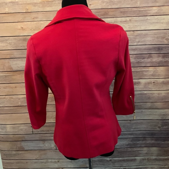 Luii | Jackets & Coats | Luii Red Ponte Moto Jacket | Poshmark